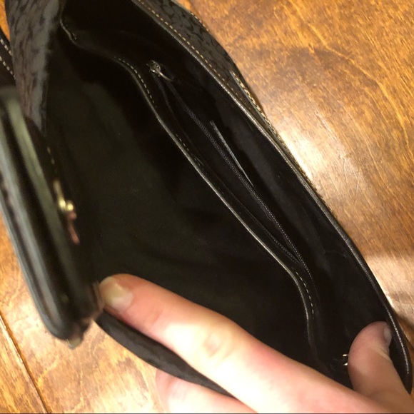 Coach | Bags | Authentic Small Black Signature Coach Clutch | Poshmark